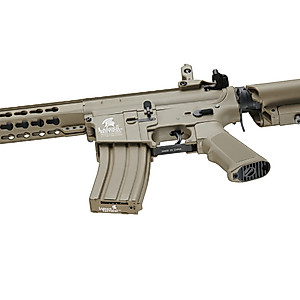 Lancer Tactical Gen 2 LT-19 Airsoft M4 Carbine 10" Electric Full/Semi-Auto Airsoft AEG Rifle, Included 6mm 0.20g BBS, Charger, and Battery (Polymer/Desert)