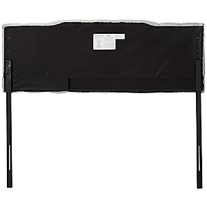 Zinus Satish Upholstered Channel Stitched Headboard in Light Grey, Queen