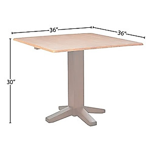 International Concepts Square Dual Drop Leaf Dining Table, 36", Cinnamon/Espresso