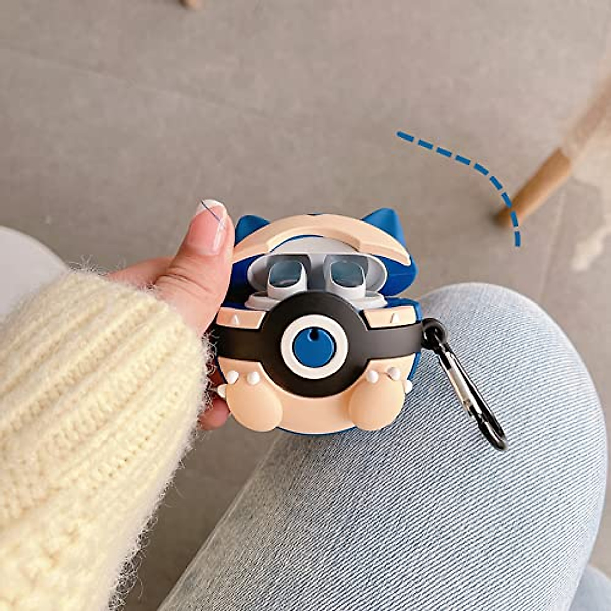 AOLABOKY PVC Earphone Case for Xiaomi Redmi Buds 3 Pro and XiaoMi Redmi AirDots 3 Pro,Cute 3D Funny Cartoon Cool Design Skin Protective Silicone Case with Keychain (carby)