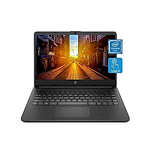 HP 14 Laptop, Intel Celeron N4120, 4 GB RAM, 64 GB Storage, 14-inch HD Touchscreen, Windows 11 Home, Thin & Portable, 4K Graphics, One Year of Microsoft 365 (14-dq0060nr, 2021, Jet Black)