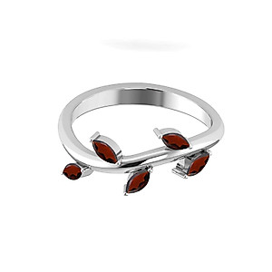 Shine Jewel 925 Sterling Silver Garnet Gemstone 925 Sterling Silver Wedding Anniversary Ring For Women (12)