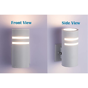 TengXin Dusk to Dawn Sensor Outdoor Wall lamp, Outdoor Lighting with Stainless Steel 304,Black Finish Up Down Light for Garden,Patio Bedroom and Living Room(8.7" Height,No Bulbs)