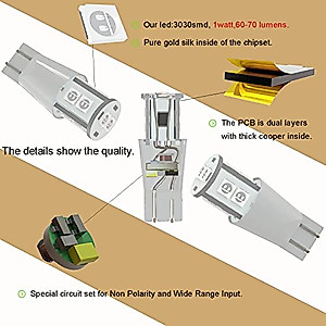 Wiseshine LED Bulb 921 Backup Lights,194 LED Bulb Green,T15 LED Bulb,Car Automotive Camper Landscape Truck RV 912 906 2825 T10 W5W W16W LED Bulb DC 12V-24V for Dome Dashboard Light Canbus (Pack 4)