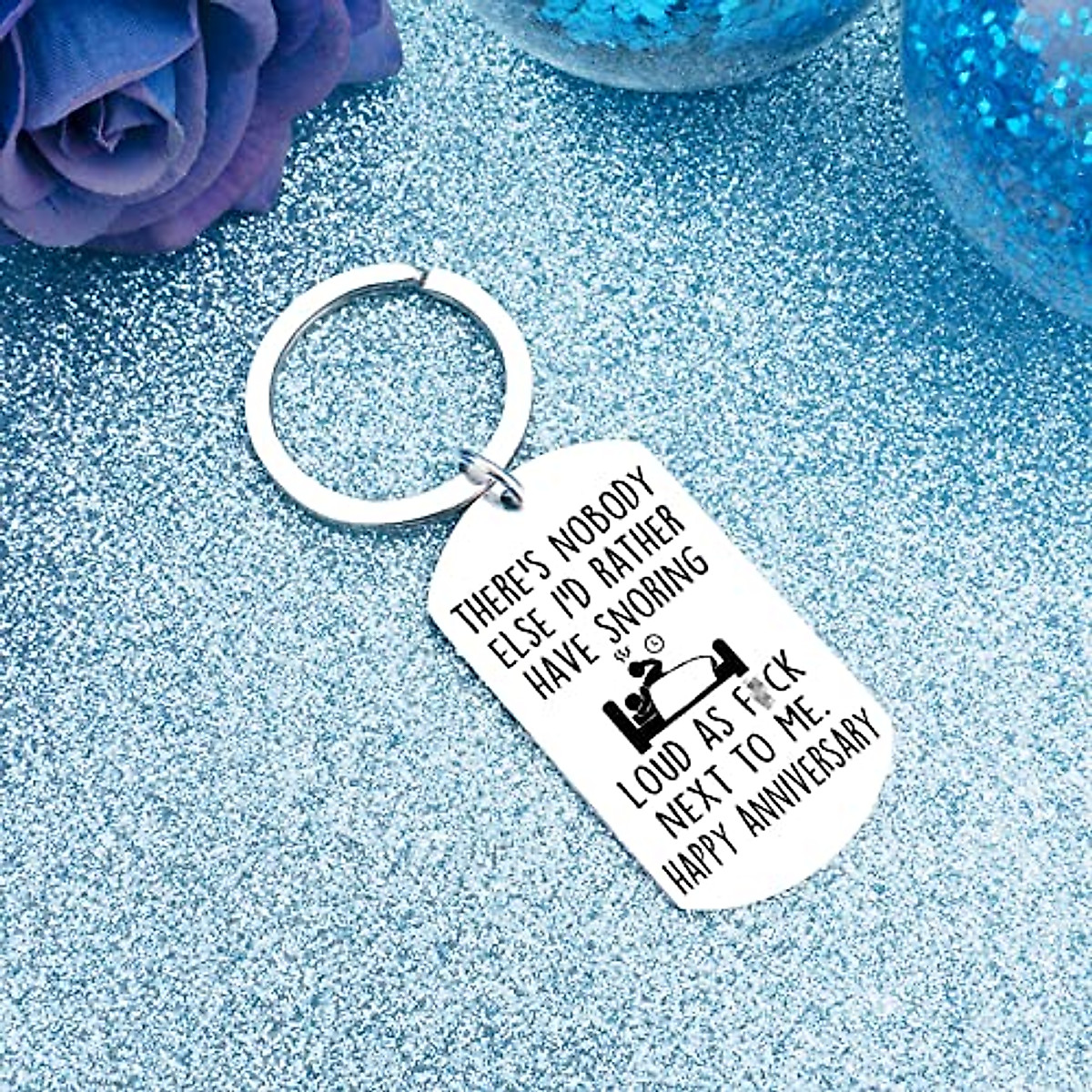 Aisity Funny Keychain for Boyfriend Husband Gifts from Wife Girlfriend Romantic Anniversary Birthday Valentines Day Gifts Stocking Stuffers for Women Men Happy Anniversary Key Chain