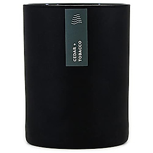 Calyan Wax Soy Wax Candle, Cedar & Tobacco Scented Candle for The Home | Premium Candle with Essential Oils | 10.2 oz 50 Hour Burn Time | Soy Candle in Matte Black Jar | Gift for Men