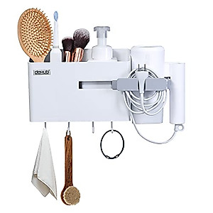 Hair Dryer Holder Wall Mounted, Hair Tools and Styling Organizer for Bathroom , Bathroom Supplies Storage Vanity Caddy for Blow Dryer Curling Wand Hair Straightener Brushes