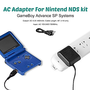 Xahpower Charger Bundle for Gameboy Advance SP, 1 Pack Charger and 1 Pack Charging Cable for Game Boy Advance SP Systems(GBA SP) and Nintendo DS