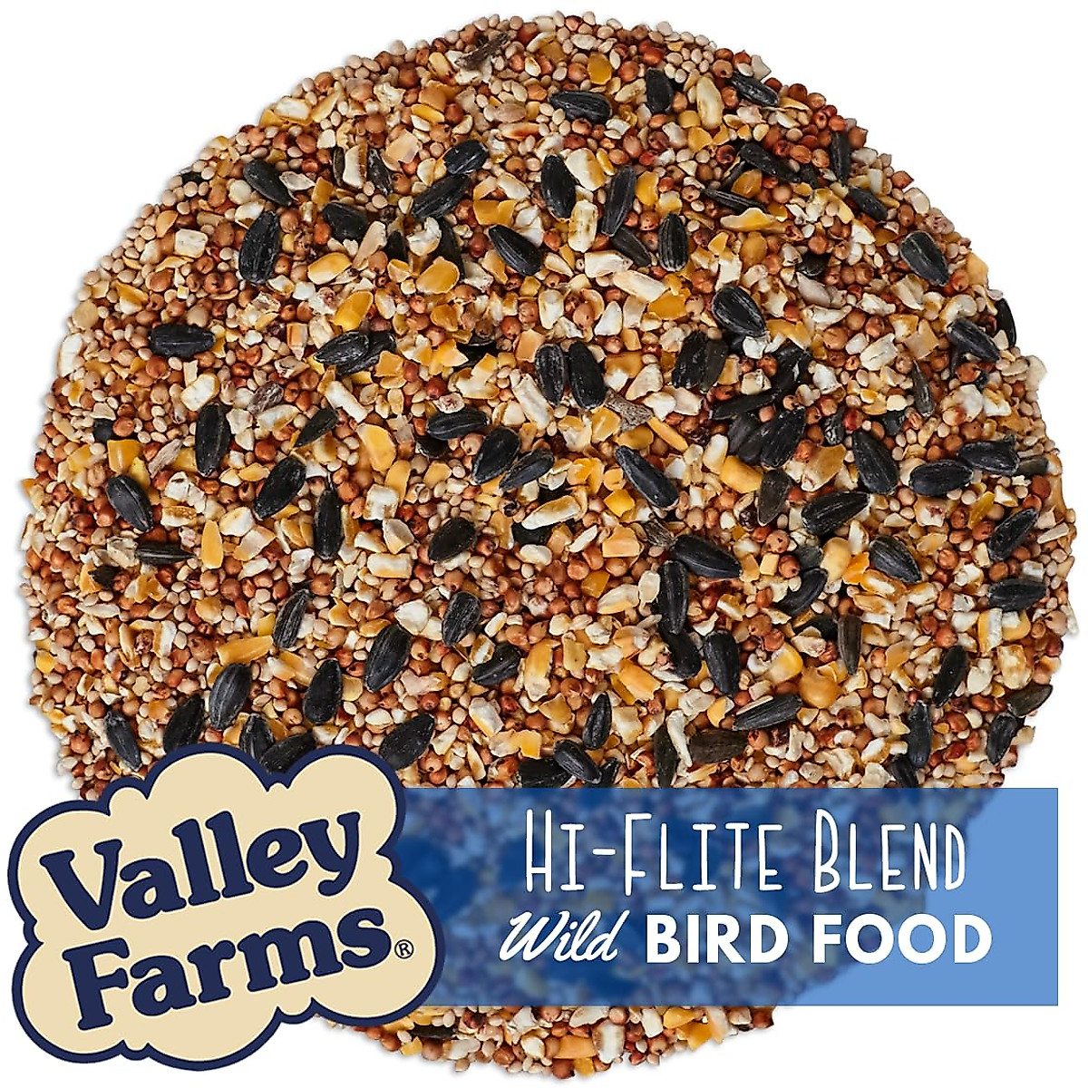 Valley Farms Hi-Flite Wild Bird Food for Outside Feeders- Best Value Economy Wild Bird Seed for All Species of Birds with Black Oil Sunflower, 5 LBS 2-Pack (10 LBS Total)