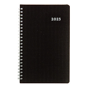 Brownline 2023 DuraFlex Weekly Planner, Appointment Book, 12 Months, January to December, Twin-Wire Binding, 8" x 5", Black (CB75V.BLK-23)