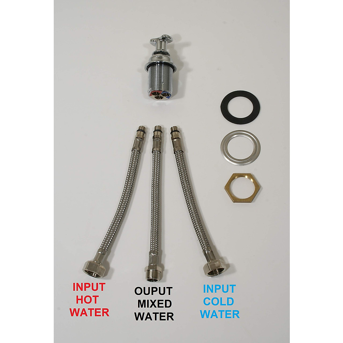 Scandvik 10617P Compact T-Handle Ceramic Mixer, Deck Mount, Polished Finish, Marine Grade