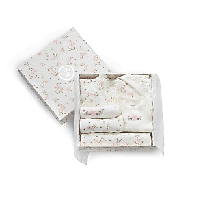 Little Me Baby Layette Gift Set - Clothes, Outfits, Essentials for Girls & Boys, Newborns, 3 and 6 Months - Vintage Rose (Newborn)