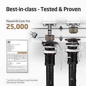 KES Bathroom Sink Drain without Overflow Vessel Sink Lavatory Vanity Pop Up Drain Stopper Oil Rubbed Bronze Finish, ALL Metal Rustproof Brass and 304 Stainless Steel, S2008D-ORB