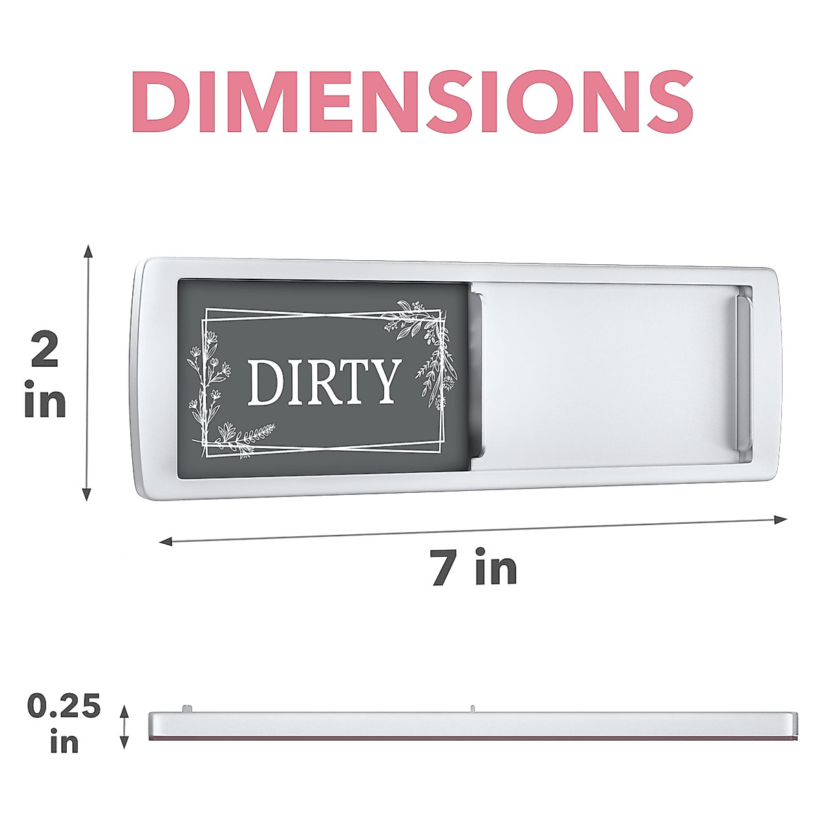 Stylish Dishwasher Magnet Clean Dirty Sign - 2 by 7 Inch - Ideal Clean Dirty Magnet for Dishwasher - Kitchen Organizer and Gadget - Nice Office, Home Farmhouse Decor - Dirty Clean Dishwasher Magnet