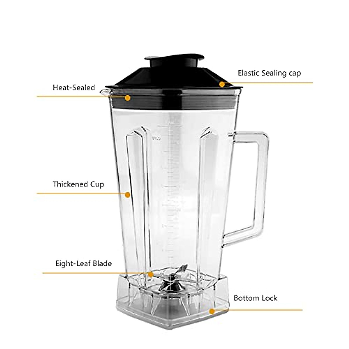 OUDE HOWER 64 OZ Container Blender Pitcher With Blade and Lid Blender Cup Replacement Accessories Fit for Vitamix 5200 5300 A2300 A2500 A3500 VM0101E VM0102 VM0103 VM0158 VM0197