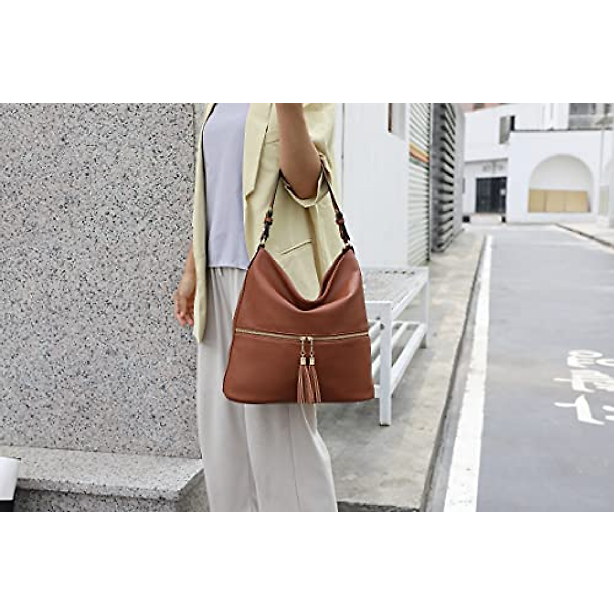 MKF Collection Hobo Purses for Women –Leather Handbag Womens Shoulder bag – Fashion Top Handle Pocketbook Wristlet Wallet Black