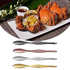 Seafood Forks Picks for Lobster Crab Nut, Lobster Cracker Seafood Tools Clip Needle Fork Picks, Fruit Fork for Crab and Lobster Spoons(Black)