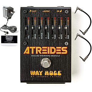 Briskdrop Way Huge WHE900 Atreides Analog Weirding Module Pedal Bundle with Dunlop ECB003 Power Supply & Patch Cables, WHE900-ECB003