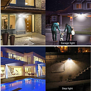 Solar Lights Outdoor, Solar Wall Light Solar Motion Lights, Human Body Induction Solar Wall Lights with Dual Head Spotlights, 30 LED Waterproof Lights, Solar Powered Light for Garden, Backyard(2 Pack)