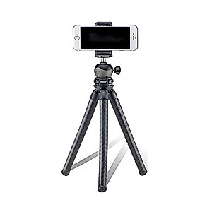 Carson BoaPod Flexible Leg Travel Tripod with Universal Smartphone Adapter and Wireless Remote Shutter Button (TR-050), Black, Medium