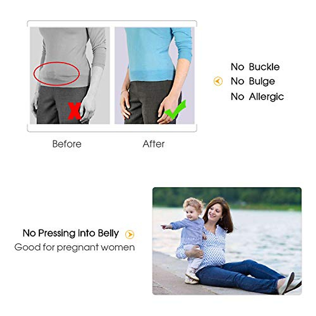 SUOSDEY No Buckle Invisible Stretch Belts for Men/Women Belt for Jeans pants No Hassle,No Bugle