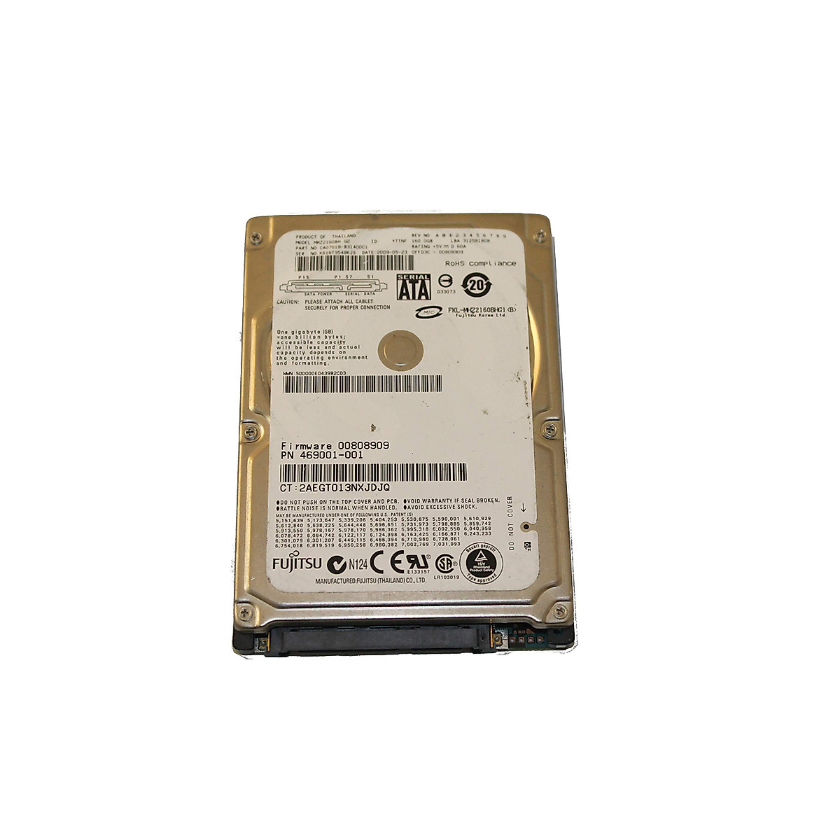 469001-001 Fujitsu MHZ2160BH G2 160GB 5400 RPM 2.5" SATA HDD