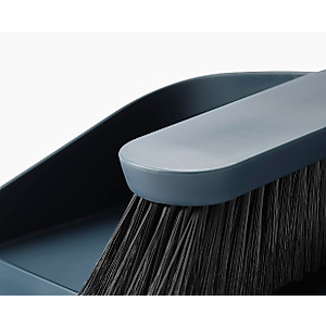 Joseph Joseph CleanStore Wall-Mounted Indoor Dustpan & Brush Set with Dust-Shield Compact Storage, Sweeping Floor Brush with Rubber Pan Edge and Soft Bristles