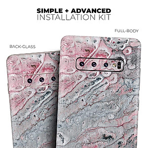 DesignSkinz Abstract Wet Paint Subtle Pink and Gray Protective Vinyl Decal Wrap Skin Cover Compatible with The Samsung Galaxy S20 (Screen Trim & Back Glass Skin)