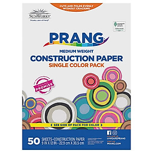 SunWorks 6603 Construction Paper, 58 lbs., 9 x 12, Orange, 50 Sheets/Pack