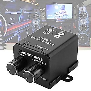 KASCLINO Car Bass Controller, External Bass Volume Level Controller Car Audio Amplifier Subwoofer Equalizer Universal Volume Regulator (Black,Size:4x5x3cm)