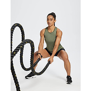 BALEAF Women's Workout Tank Tops Racerback Athletic Running Muscle Tank Gym Tennis Shirts Exercise Fitness Heather Green M