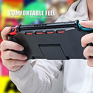 Switch OLED Grip, Switch OLED Accessories Grip with Game Storage and Kickstand, Hand Grip Compatible with Nintendo Switch and Switch OLED