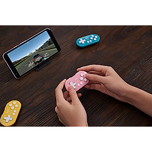 Nargos 8BitDo Zero 2 Mini Game Controller and 8BitDo Wireless Adapter 2 （Controller Pink）