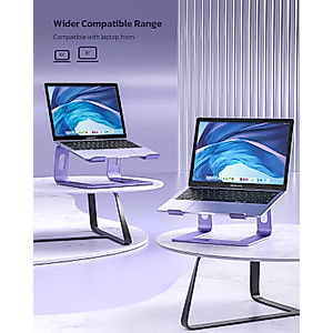 Nulaxy Ergonomic Aluminum Laptop Stand - Detachable Riser for 10-15.6' Laptops (Purple)