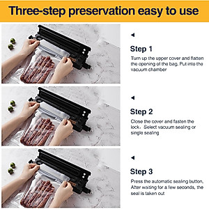 VANEME Vacuum Sealer Machine,Heat Sealer for Cookies,One-Touch Vacuum Sealer,Dry Moist Fresh Modes Sealing System For Food Preservation,Sealing Packing System for All Saving Needs