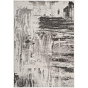 SAFAVIEH Adirondack Collection 6' x 9' Ivory/Grey ADR133C Modern Abstract Non-Shedding Living Room Bedroom Dining Home Office Area Rug
