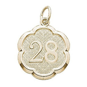 Rembrandt Charms Number 28 Charm, Gold Plated Silver