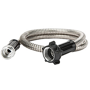 Yanwoo 304 Stainless Steel 1 Feet Short Garden Hose with Female to Male Connector, Water Hose, Metal Hose, Outdoor Hose (1ft)