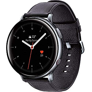 Samsung Original Galaxy Watch Active2 w/; auto workout tracking, enhanced sleep tracking analysis; STAINLESS STEEL CASE and LEATHER Band (International Model) (Silver, 40mm) No LTE (Renewed)