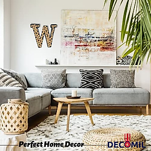 Decomil Wine Cork Holder (A-Z) (Letter W) | Decorative Wine Letters Cork Holder (W) | Wall Art Cork Holder Decor (W)