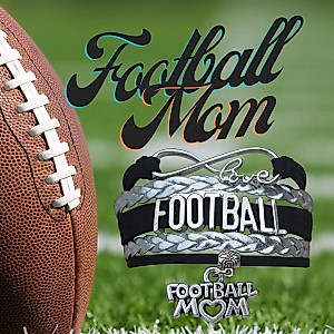 Infinity Collection Football Mom Jewelry, Football Mom Charm Bracelet- Gift for Football Player Moms