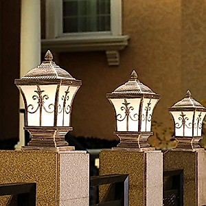 Outdoor garden lights Bonnik Fashion Outdoor Column Headlight Waterproof Pillar Lamp Fence Wall Sconce Exterior Landscape Lighting Fixture Lawn Pillar Lamp For Home Balcony Yard Villa Garden Pool Edge