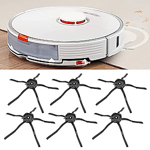 Tnfeeon Sweeping Robot Accessories for S7MaxV S7 S6 S5 S4 E Series Sweeping Robot Vacuum Silicone Side Brush Sweeper Side Brush Brush Silicone Sweeper Side Brush Replacement for S7 6PCS(Black)