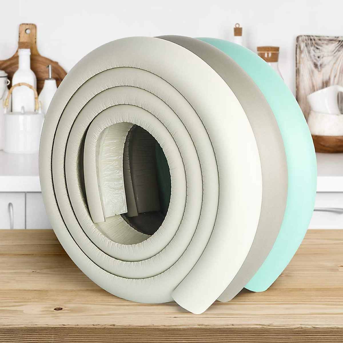 Baby Proofing - Edge and Corner Protector Baby - Harebe L Shape Extra Thick Baby Safety Corner Guards, Fireplace and Hearth Protection(6.5 Ft, Oyster White)