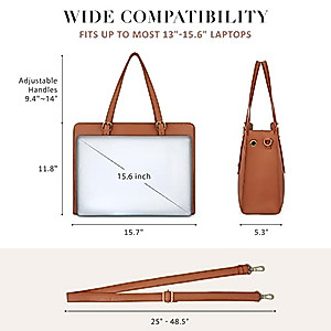 ECOSUSI Laptop Bag for Women 15.6 Inch Work Briefcase Tote Professional with Shoulder Strap for Business Travel Office