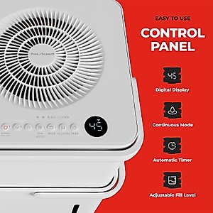 Pohl+Schmitt 2000 Sq Ft Cube Dehumidifier - 20 Pint Energy Star Portable Dehumidifier — Low Noise, Smart Humidity Control, and LED Control Panel with Lift and Twist Design