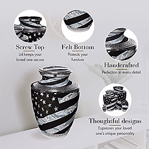Military Urn Army Navy Air Force Marine Patriotic Veteran Camouflage Urns for Ashes Adult Male - Urn for Ashes for Men - Cremation Urns for Adult Ashes Air Force Urns
