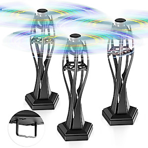 Fly Fan for Tables, 3 Pcs Repellent Indoor and Outside, Portable Table Fan, Trap with Holographic Blades Restaurants, Parties, Barbeque