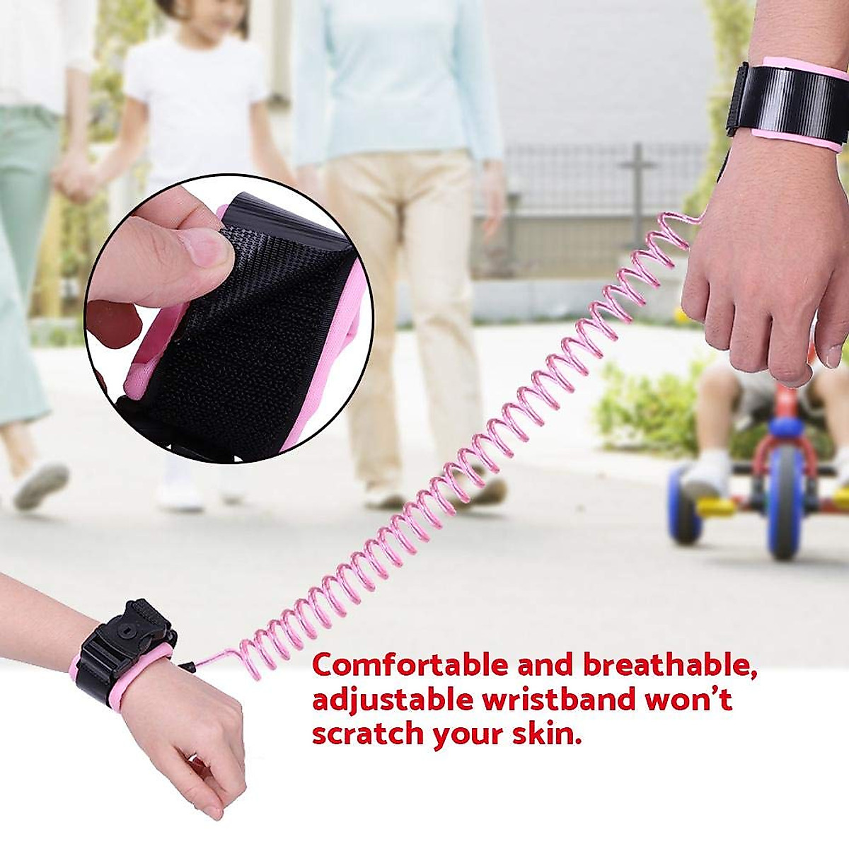 Anti Lost Wrist Link Safety Wrist Leash Loop Wristband Walking Harness with Safety Key Lock for Toddlers Kids Baby 2.5M(),Baby Bottle Holder, Universal Bag and Other Accessories