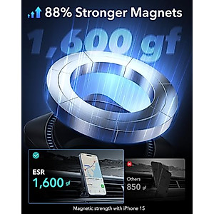 ESR for MagSafe Car Mount Charger with CryoBoost, Magnetic Wireless Car Charger Compatible with MagSafe Car Charger, for iPhone 15/14/13/12, Fast Phone Cooling Charger